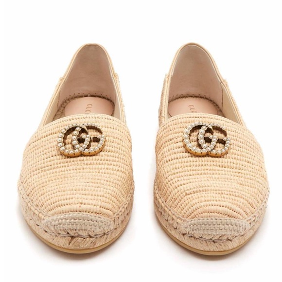 Gucci | Shoes | Gucci Marmont Gg Pearl Logo Pilar Collapsible Heel ...
